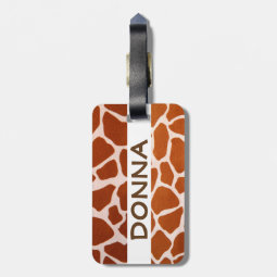 Name Giraffe Safari Print Luggage Tag | Zazzle