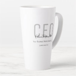 Name Gray Black CEO Latte Mug | Zazzle