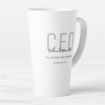 Name Gray Black CEO Latte Mug | Zazzle