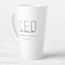 Name Gray Black CEO Latte Mug | Zazzle