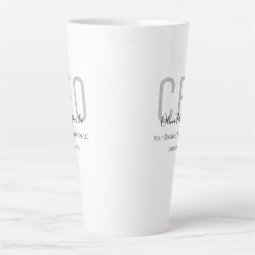 Name Gray Black CEO Latte Mug | Zazzle