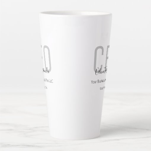 Name Gray Black CEO Latte Mug | Zazzle