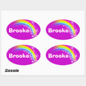 Name ID Brooke purple pink rainbow stickers | Zazzle