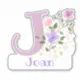 Name Joan & Initial with Floral Design Sticker | Zazzle