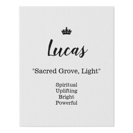 Name Meaning Canvas Picture - Lucas | Zazzle.com