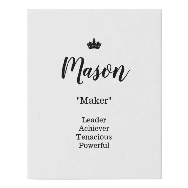 Name Meaning Canvas Picture - Mason | Zazzle