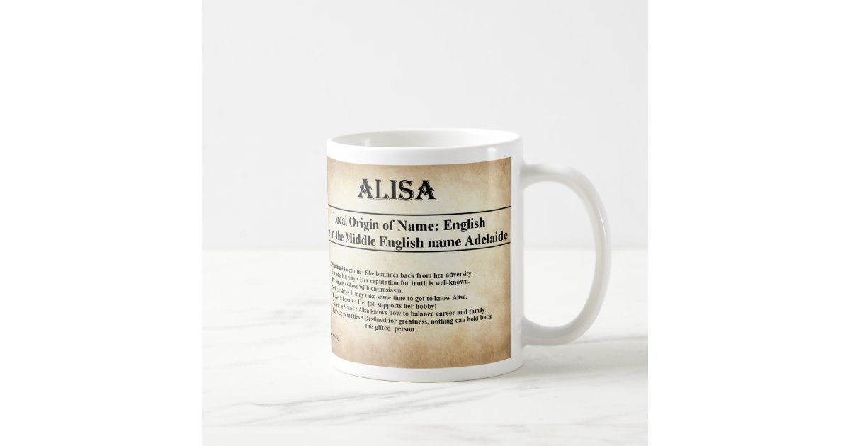 Name Meaning Mug - Alisa | Zazzle