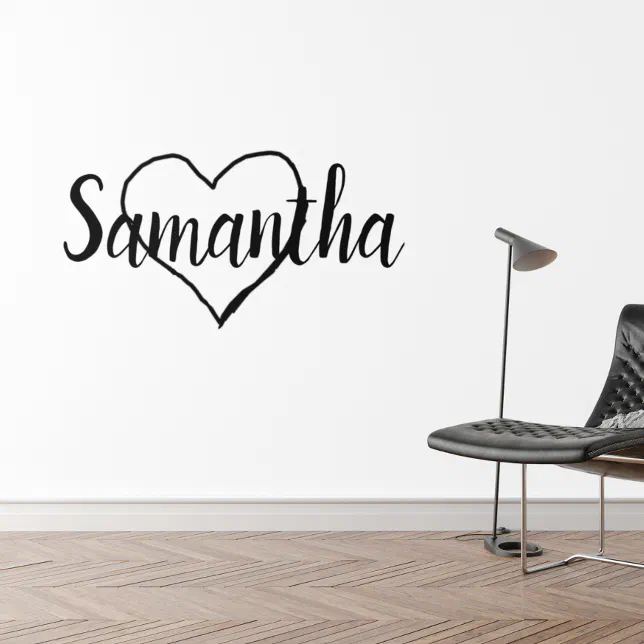Name Monogram Custom Personalized Heart Wall Decal | Zazzle