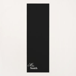 Name Mrs Smith Black Yoga Mat | Zazzle