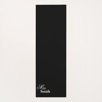 Name Mrs Smith Black Yoga Mat | Zazzle