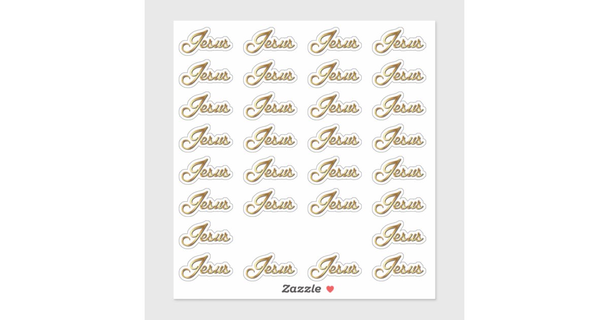 Name of Jesus Calligraphy Text Vinyl Contour Sticker | Zazzle
