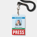 Name Photo Journalist Reporter Press Pass ID Card Badge | Zazzle