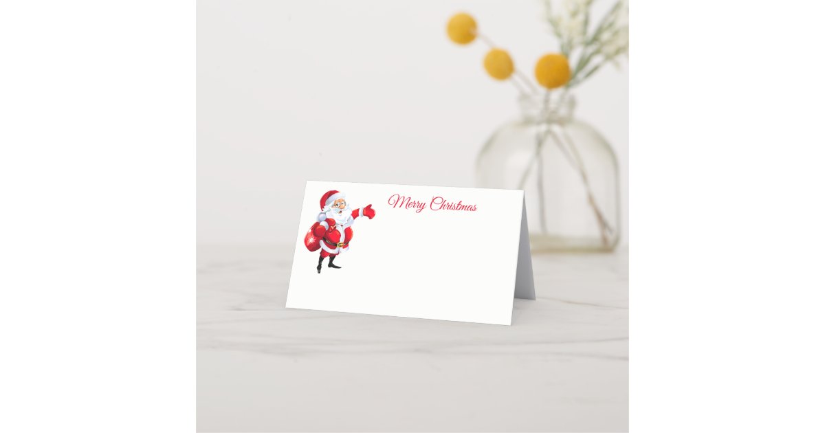 Name Place Card-Santa Place Card | Zazzle