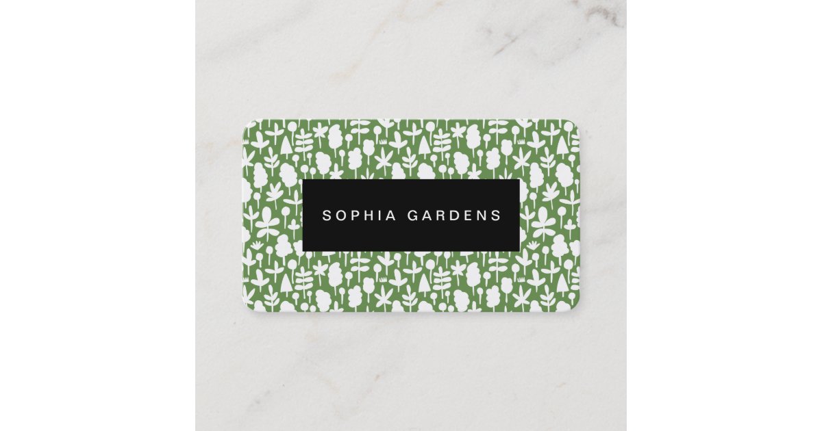 Name Plate - Plants and Tree Pattern Business Card | Zazzle