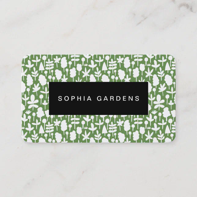Name Plate - Plants and Tree Pattern Business Card | Zazzle
