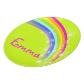 Name rainbow lime green pink Emma girls kids plate | Zazzle