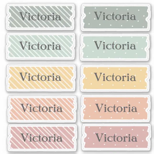 Name Sticker set multi color | Zazzle