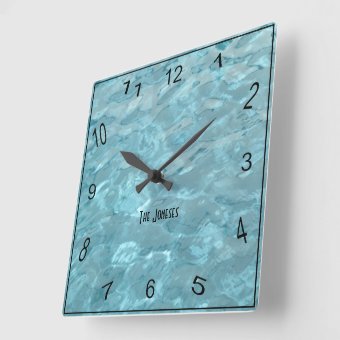 Name: Swimming Pool Water Summer Abstract Photo Square Wall Clock | Zazzle