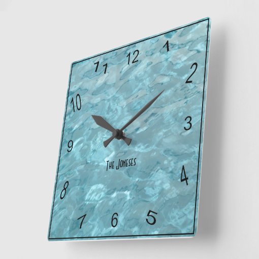 Name: Swimming Pool Water Summer Abstract Photo Square Wall Clock | Zazzle