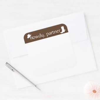 Name Tag Sticker Badge Funny Party Howdy Partner | Zazzle