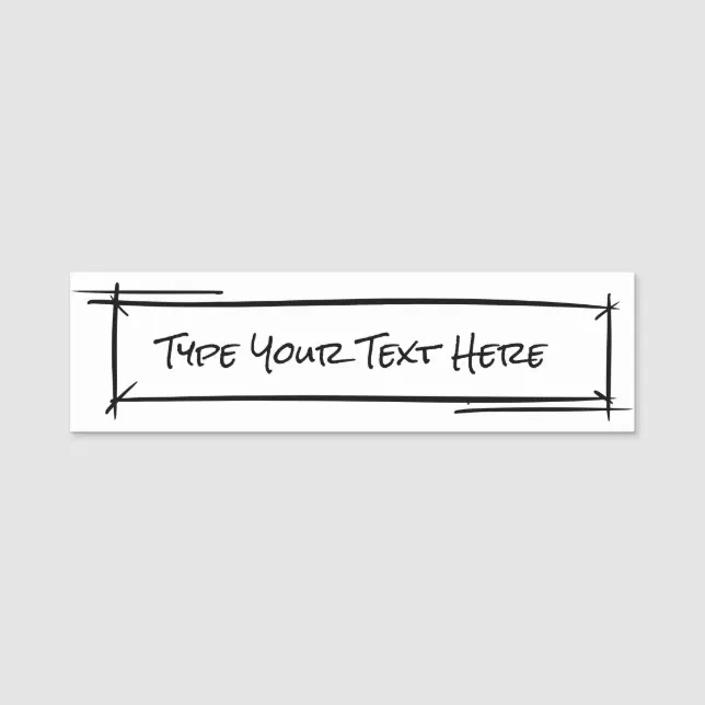 Name Tag Template hand drawn Simple Pencil drawing | Zazzle