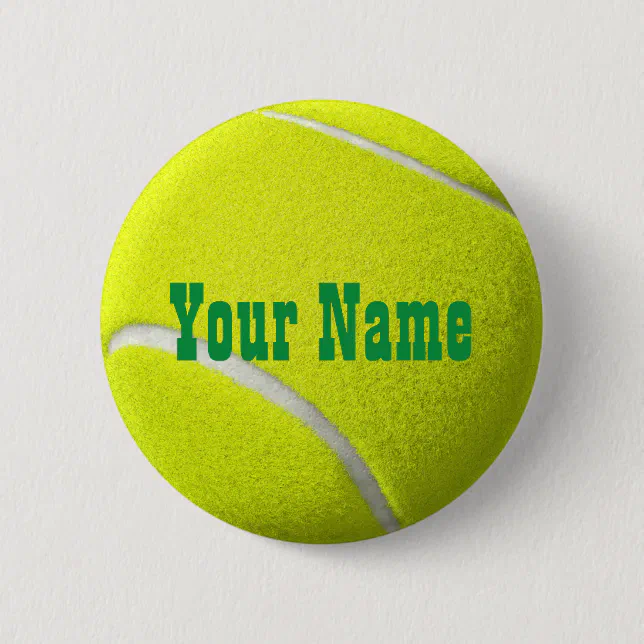 Name Tag Tennis Ball Button | Zazzle