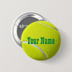Name Tag Tennis Ball Button | Zazzle