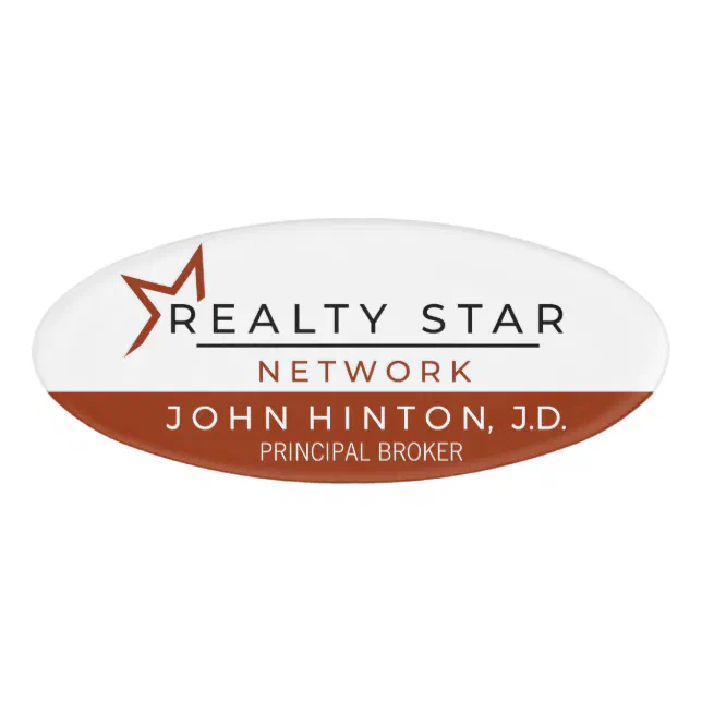 Name Tag With Agent Name and Role | Zazzle