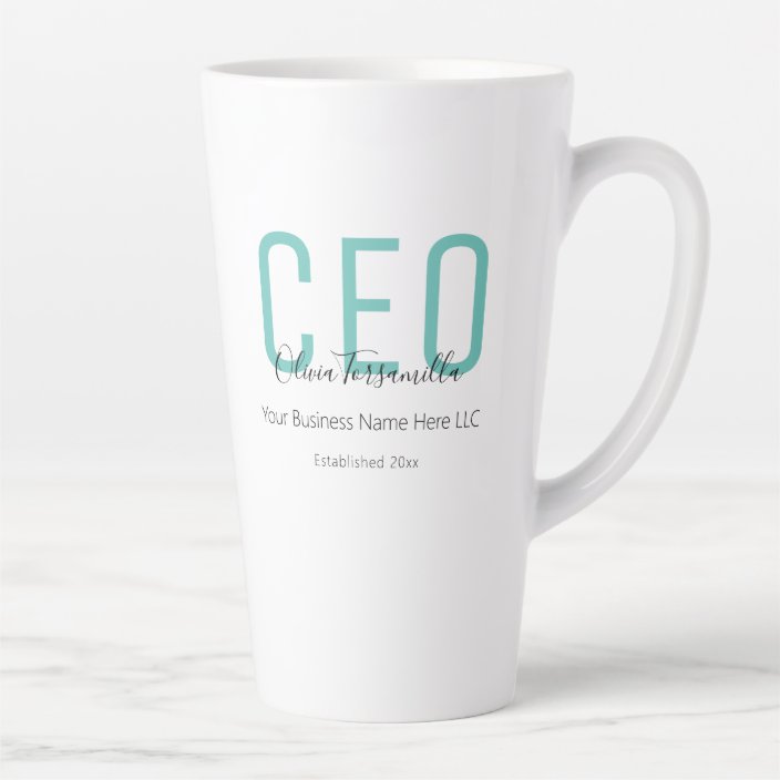 Name Teal Black CEO Latte Mug | Zazzle.com