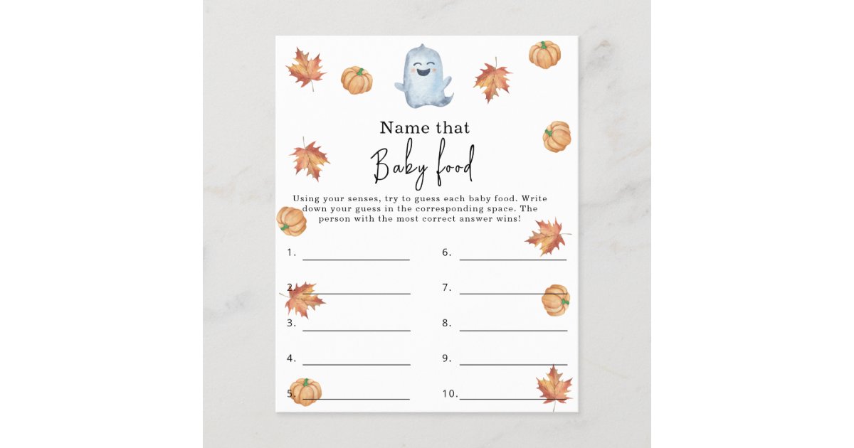 Name that baby food - baby shower game | Zazzle
