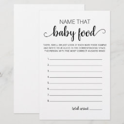 Name That Baby Food Baby Shower party game | Zazzle