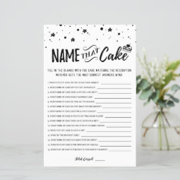 Name that cake Bridal game with Answers | Zazzle