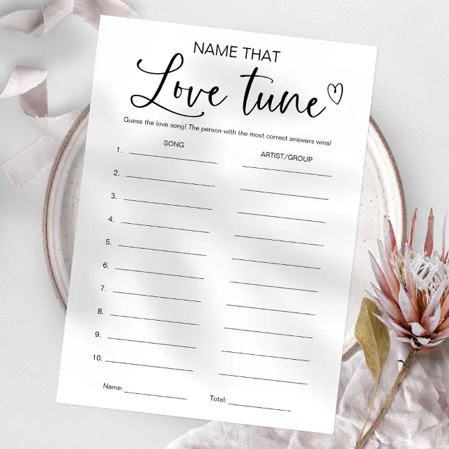 Name That Tune Bridal Shower Game Invitation | Zazzle