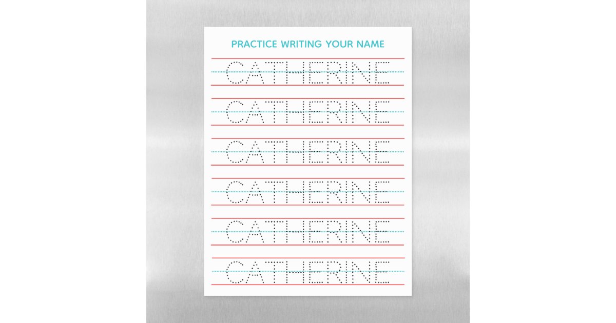 Name Tracing Handwriting Practice Magnetic Dry Erase Sheet | Zazzle