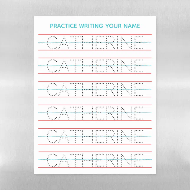 Name Tracing Handwriting Practice Magnetic Dry Erase Sheet | Zazzle