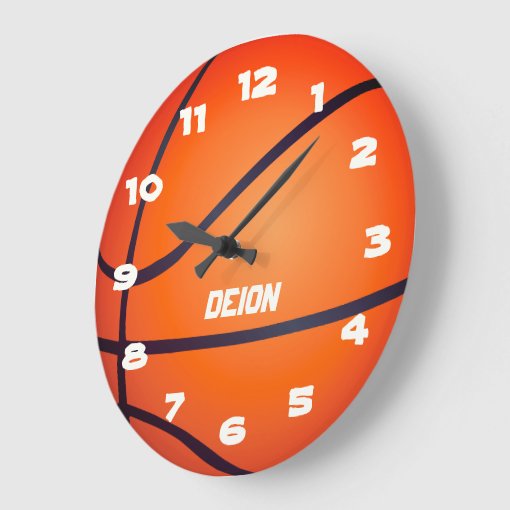 Named Athletic Basketball Large Clock | Zazzle