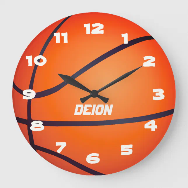 Named Athletic Basketball Large Clock | Zazzle