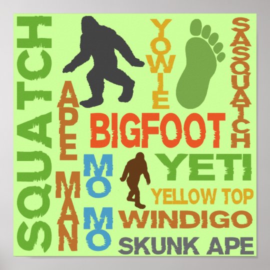 Names For Bigfoot Poster | Zazzle.com