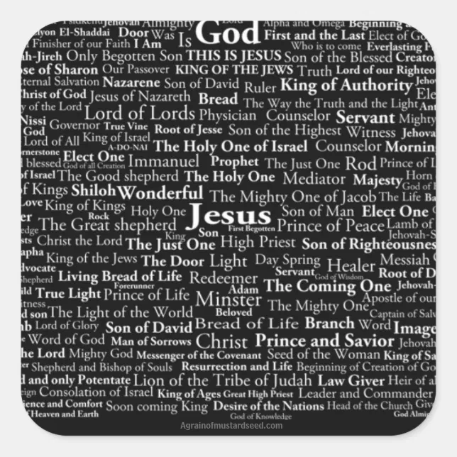 Names of God Square Sticker | Zazzle