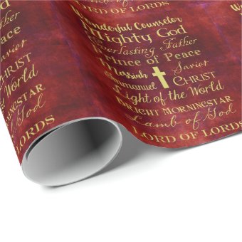 Names of Jesus Burgundy Wrapping Paper | Zazzle