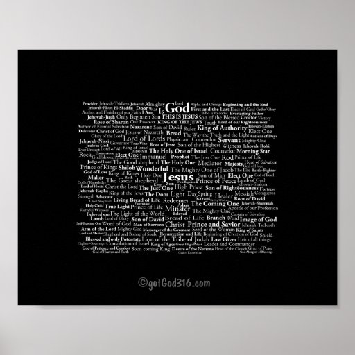 Names of Jesus gotGod316.com Poster | Zazzle