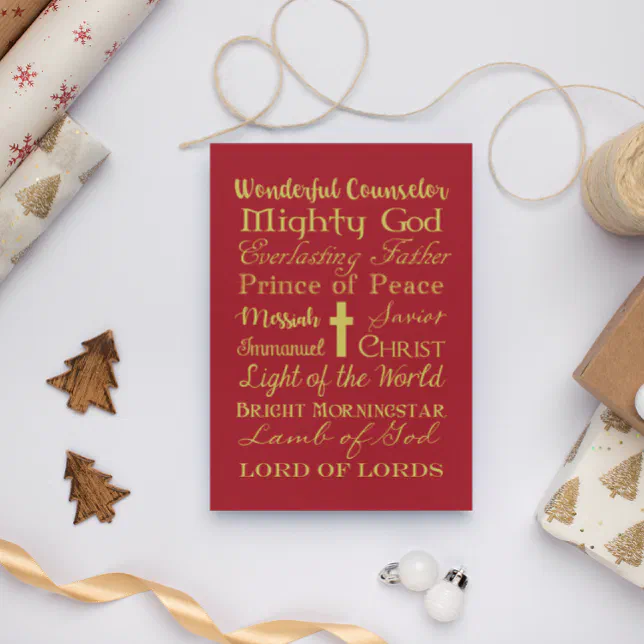 Names of Jesus Personalized Christmas Card | Zazzle