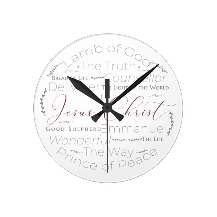 Names of Jesus Script Typography Clock | Zazzle.com