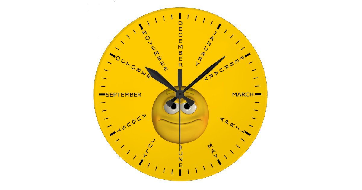 Names Of The Month Large Clock | Zazzle.com