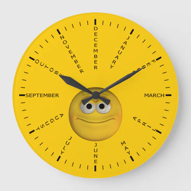Names Of The Month Large Clock | Zazzle