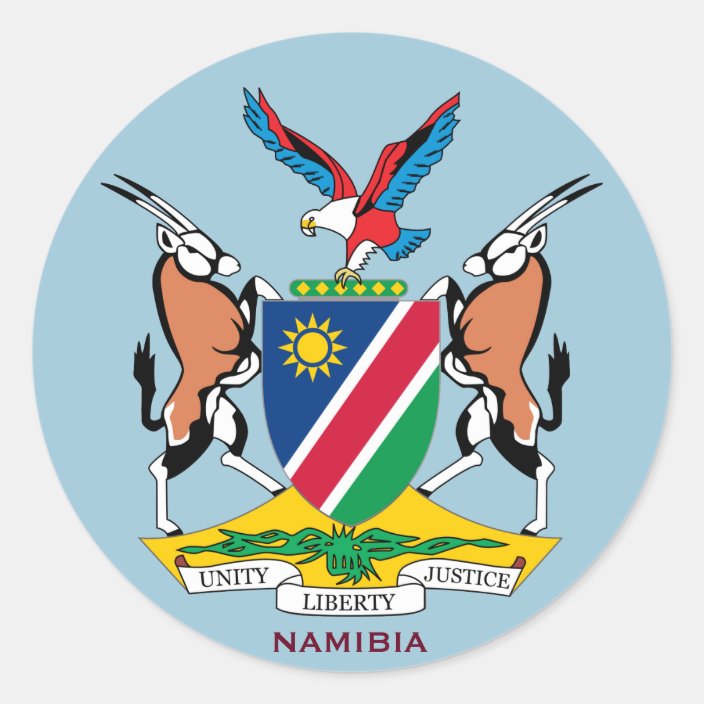 Namibia Crest Round Sticker | Zazzle.com