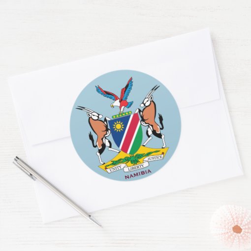 Namibia Crest Round Sticker | Zazzle