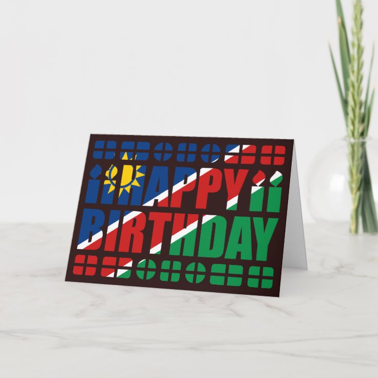 Namibia Flag Birthday Card | Zazzle