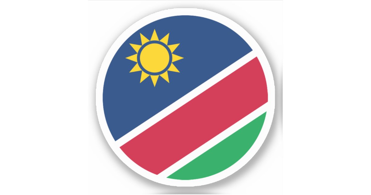 Namibia Flag Round Sticker | Zazzle