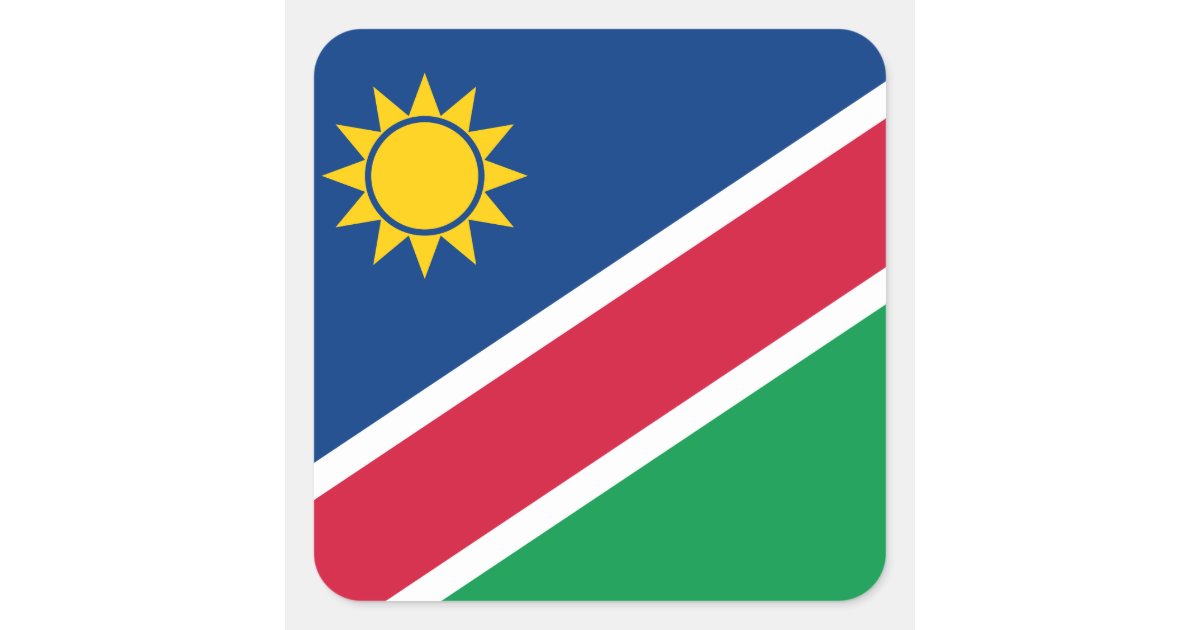 Namibia (Namibian) Flag Square Sticker | Zazzle
